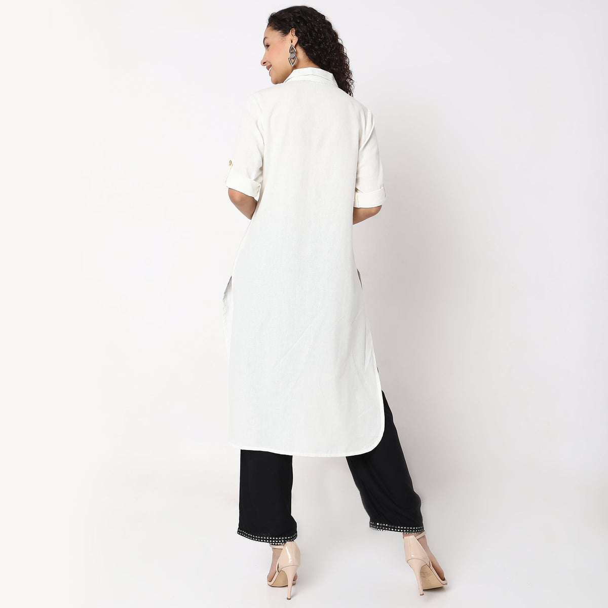 Straight Fit Solid Kurta with Palazzo Set - Style Union